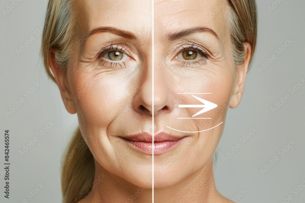 The results of a cosmetic procedure for lifting and tightening sagging ...