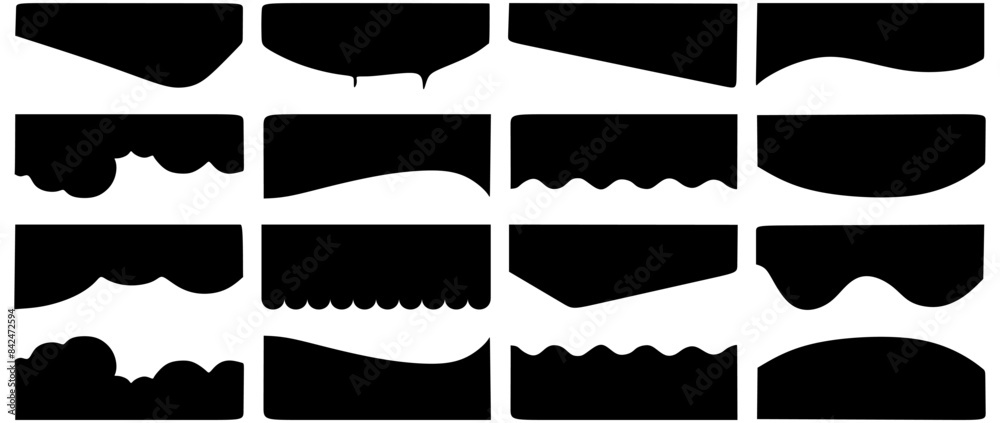 Separator header shapes for website with curve, triangle, waves lines ...
