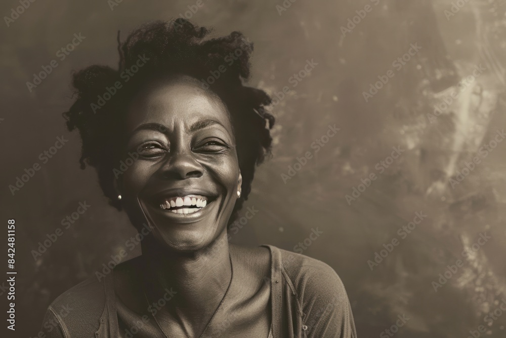 authentic portrait of black woman, facial expression with bold vivid ...