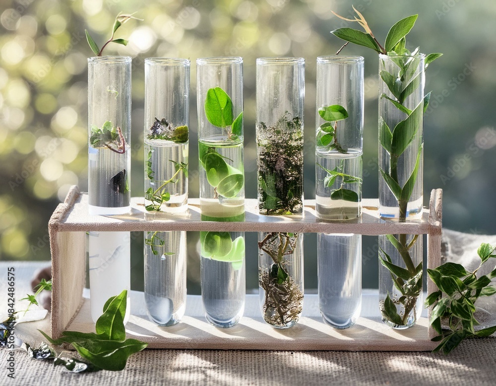 Nurturing Green Plants in Test Tubes with Water Houseplants and Annuals ...
