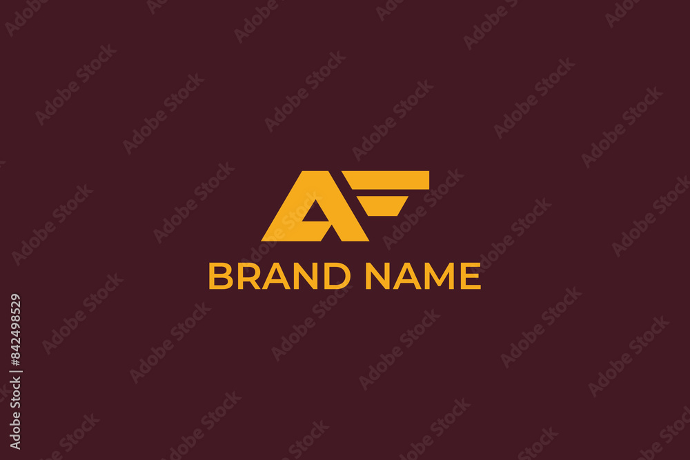 letter AF company logo, letter A and wings icon logo, letter AF force ...