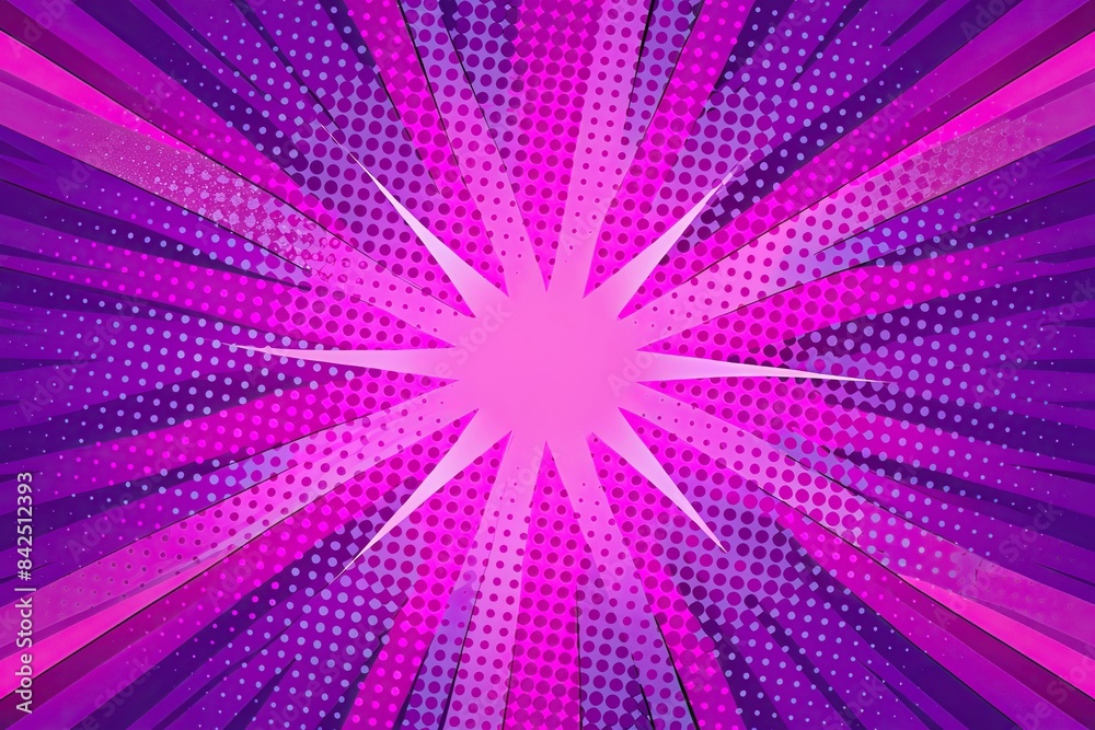 ภาพประกอบสต็อก Pink and purple pop art style background with bold ...