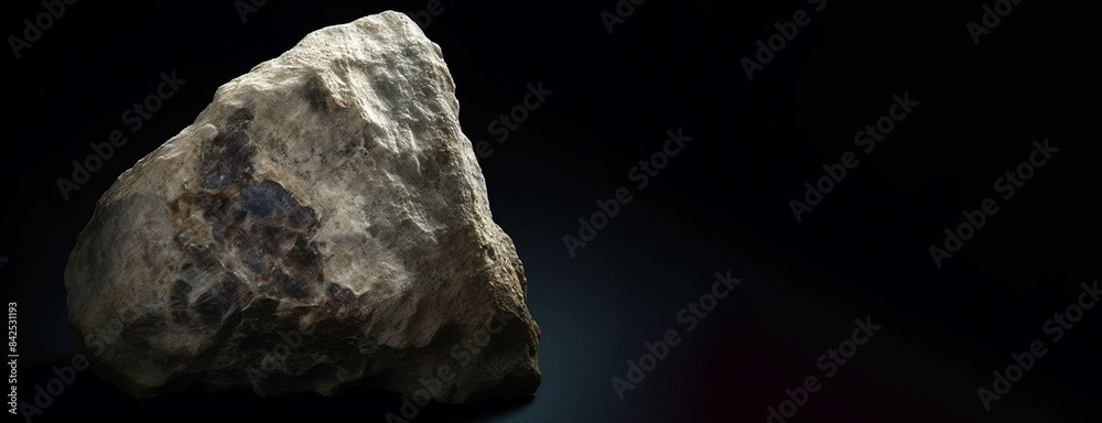 Portlandite is a rare precious natural stone on a black background. AI ...