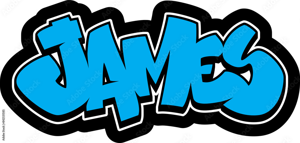 JAMES Graffiti Name, street art urban wall tag style font, sticker ...