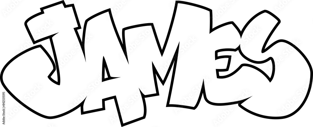 JAMES Graffiti Name, street art urban wall tag style font, sticker ...