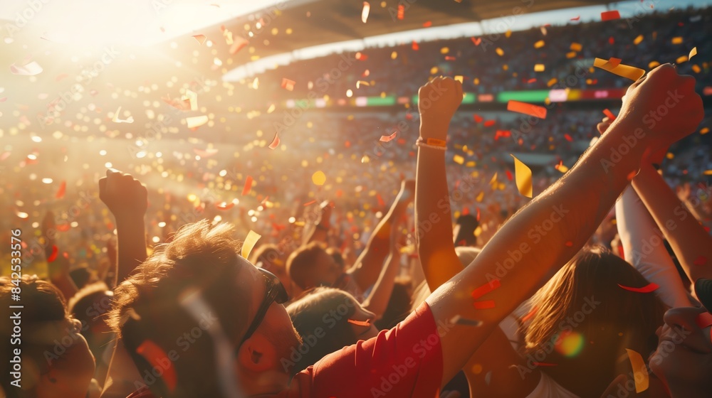 Excited Fans Cheering at Sunset Football Game - Championship 2024 sport ...
