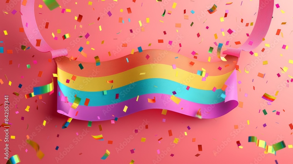 Mockup of a Pride Month banner with inclusive slogans and vibrant ...