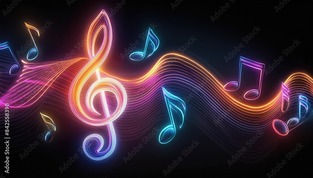 Abstract background with glowing lines, Music background, neon light ...