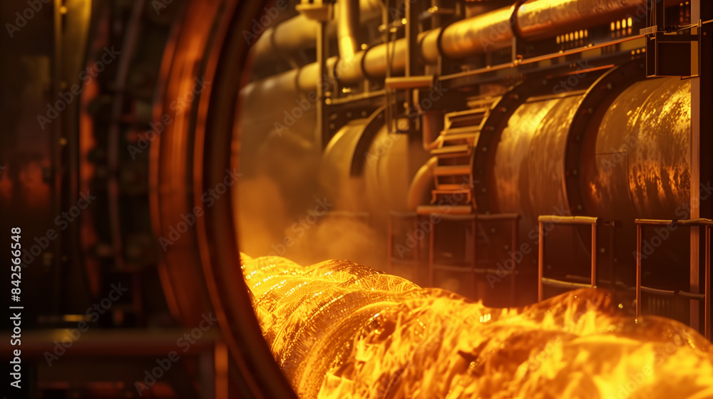 An animated sequence showing how heat and pressure turn solid coal into ...