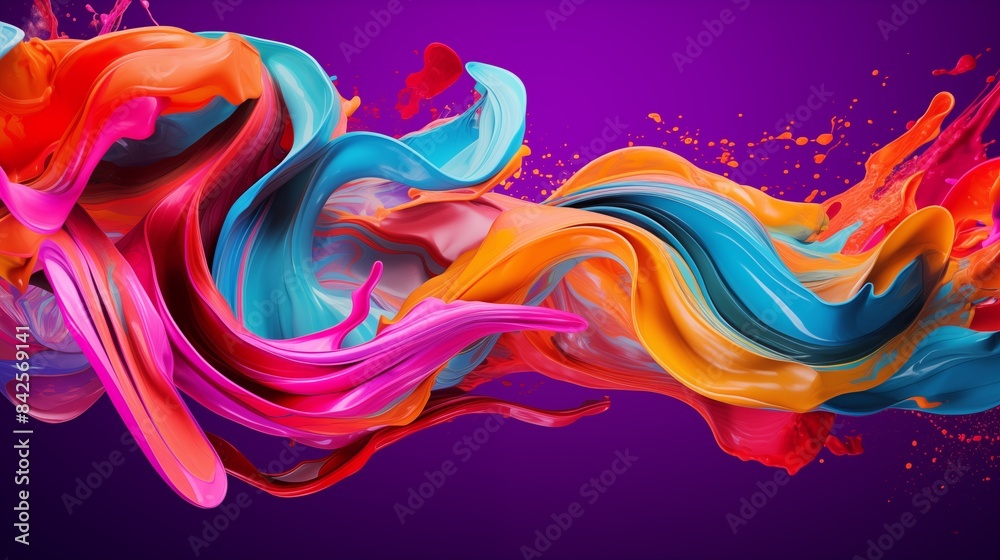 Colorful abstract explosion on a purple background Stock Illustration ...