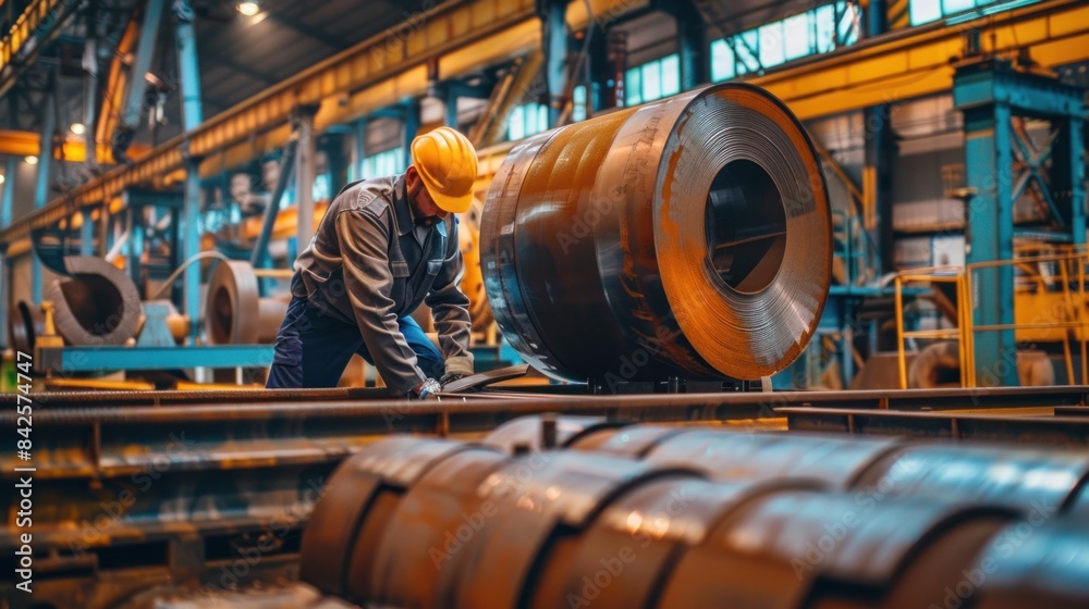 Engineer team measure size of industrial metal for utmost quality of ...