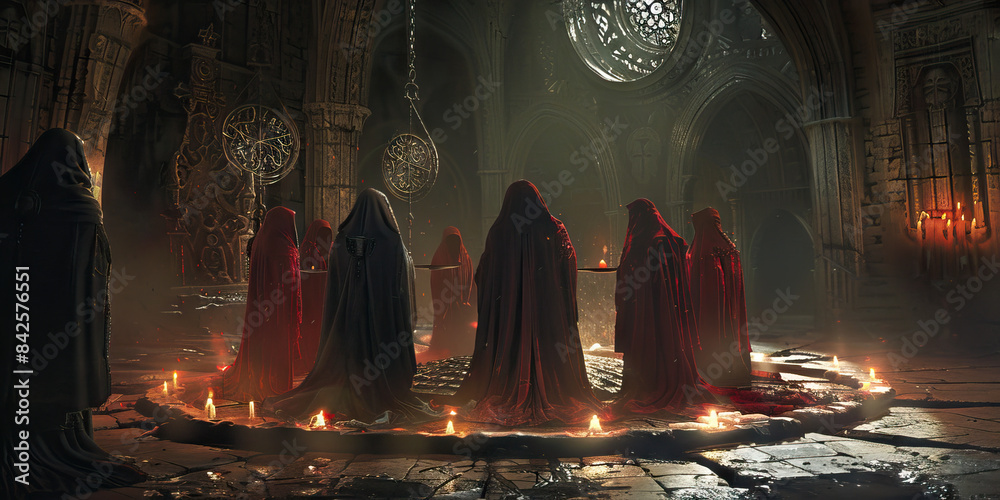 Dark Ritual: Demonic Cultists Summoning a Malevolent Force - A group of ...