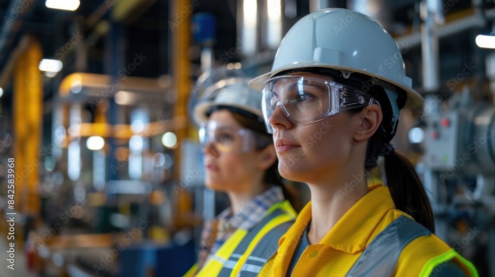 Workers in Safety workers wearing personal protective equipment (PPE ...