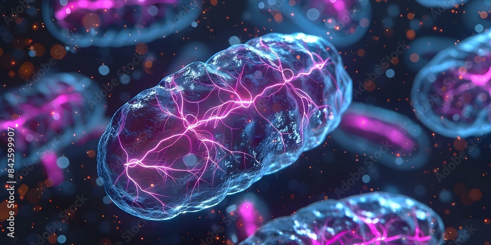 3D model of mitochondria showing dynamic structure and energy ...