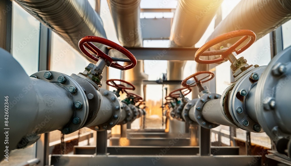 Foto de Valves in an oil and gas processing plants pipeline system ...