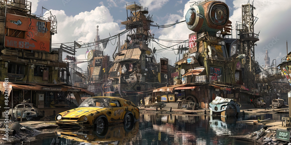 Scrapyard Sanctuary: The City Built from Junk - A city constructed ...