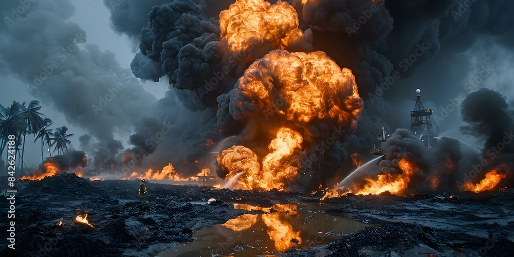 Keywords Fire explosion oil rig disaster climate change danger rescue ...