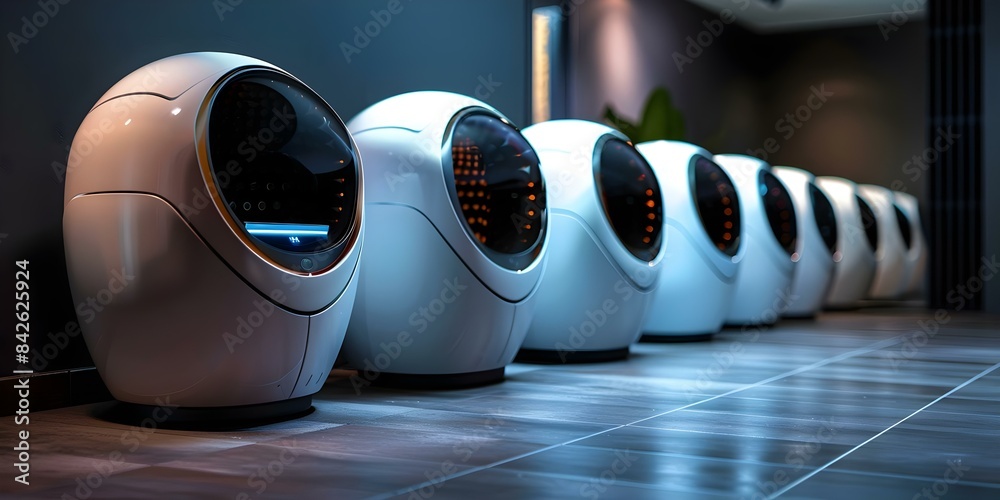 Futuristic smart bins with advanced technology for innovative waste ...