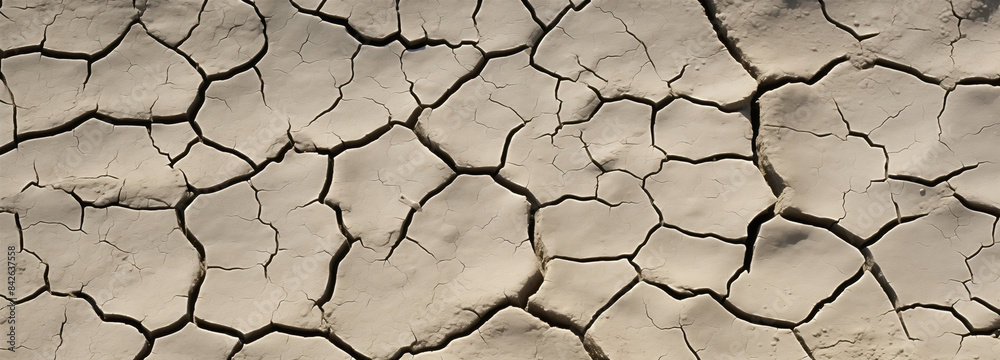 Arid landscape: cracked earth texture for design inspiration. A close ...