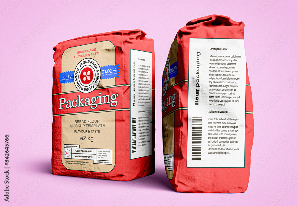 Flour Packaging Set Mockup Stock Template | Adobe Stock