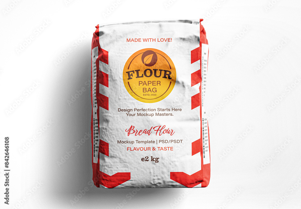 Kraft Paper Flour Bag Mockup Stock Template | Adobe Stock