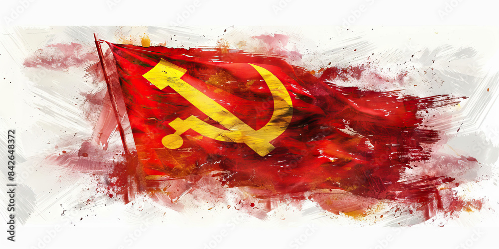 The Hammer And Sickle The Soviet Union Flag As A Symbol Of Communism