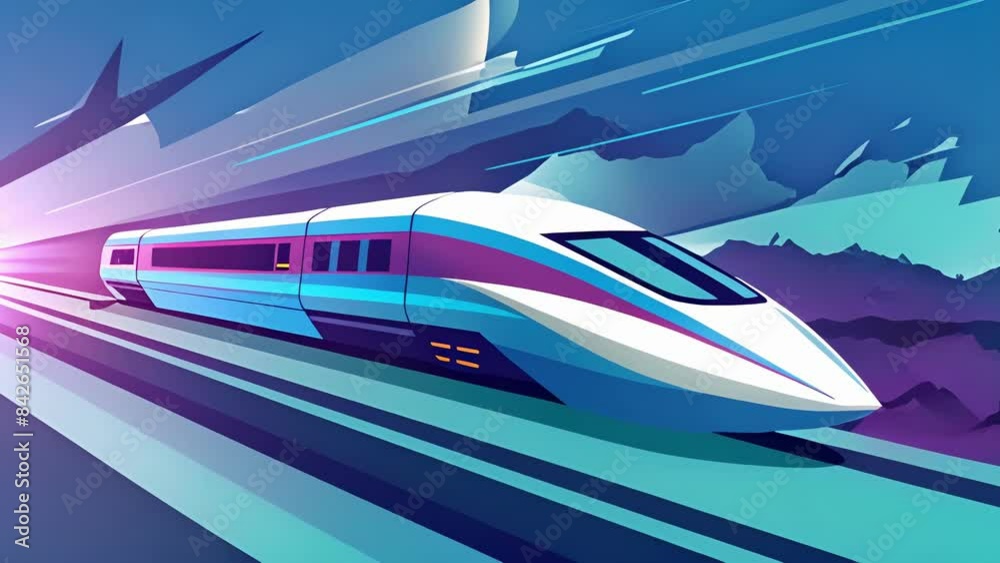 A sleek and futuristic train speeding along a digital track ... A sleek and futuristic train speeding along a digital track ...