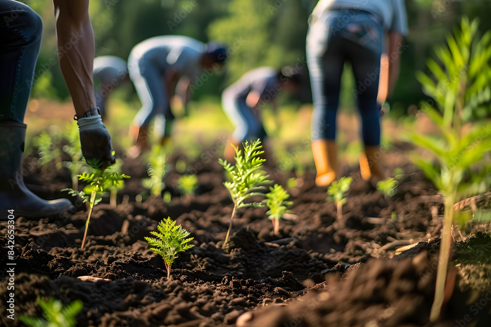 Volunteers plant trees to create biochar, supporting environmental ...
