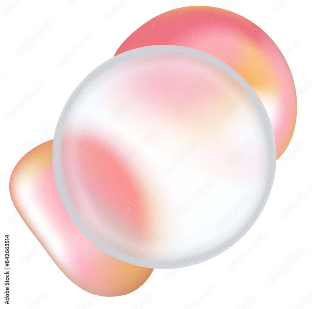 3d Blur Glassmorphism Blob Frame Design With Rectangle And Circle Shape