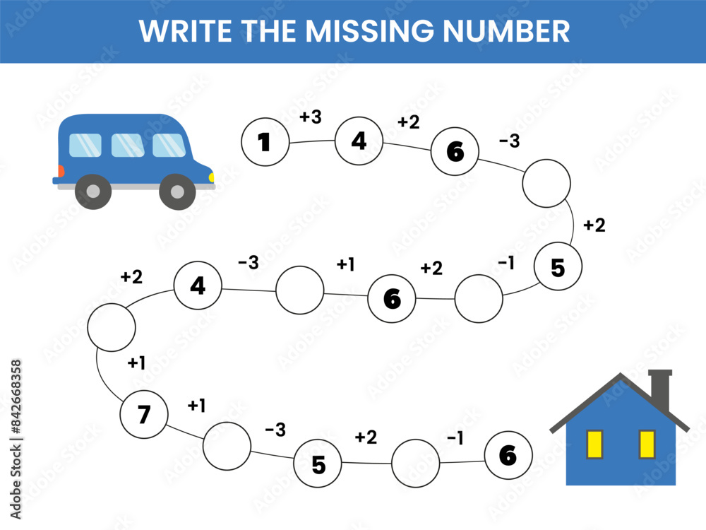 Mathematical educational game for children. Complete the series and ...