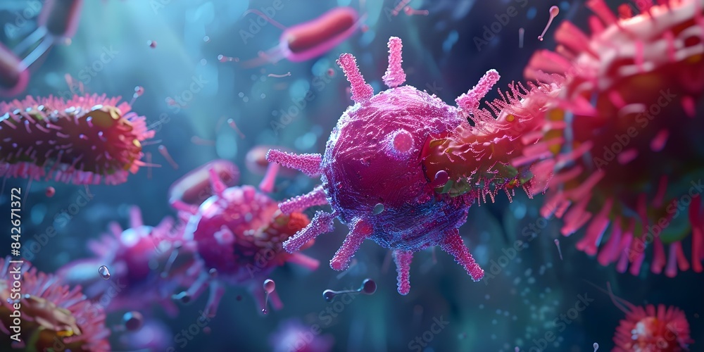 Detailed 3D animation showing immune cells fighting oral bacteria in ...