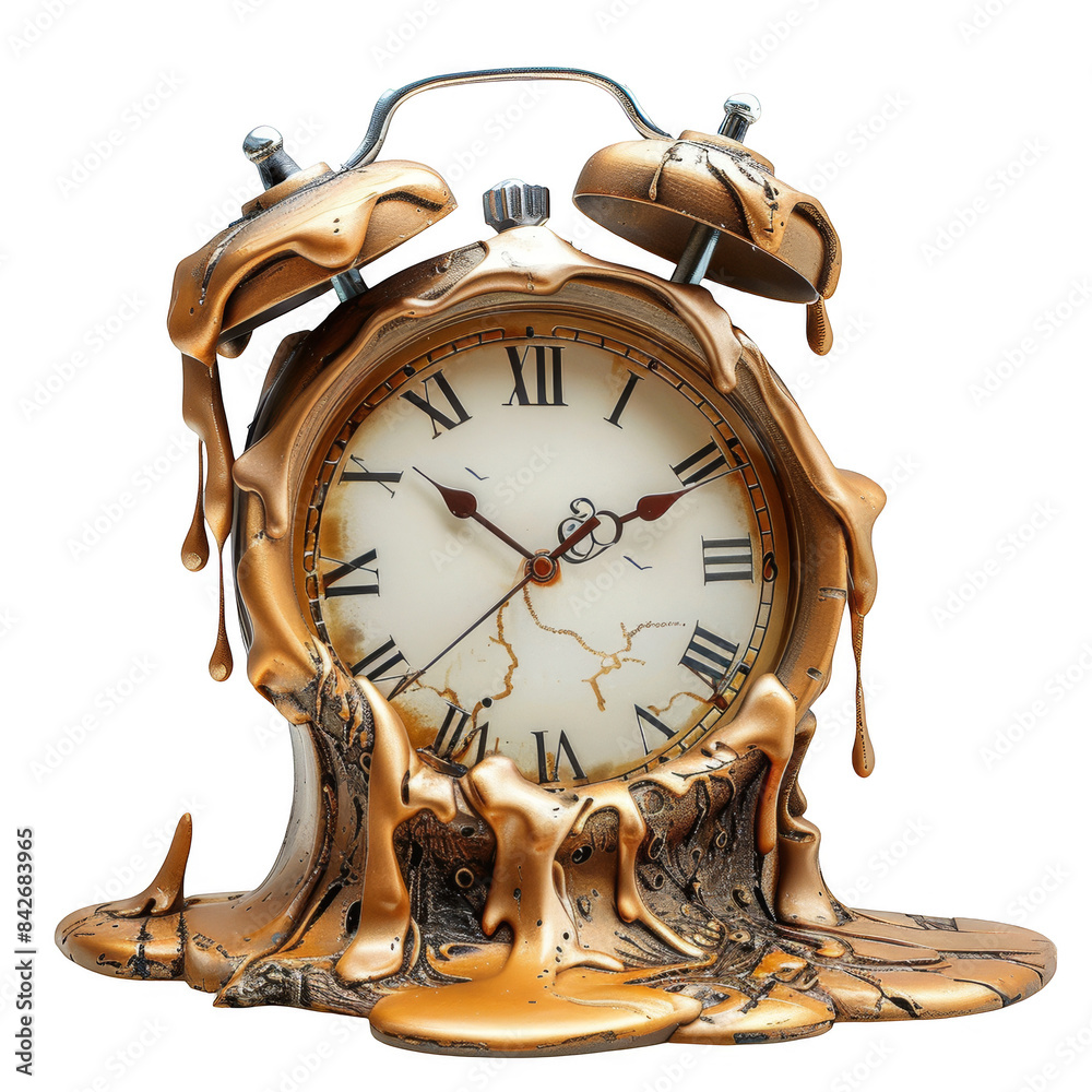 clock with a dripping face and a clock face with a clock face ...