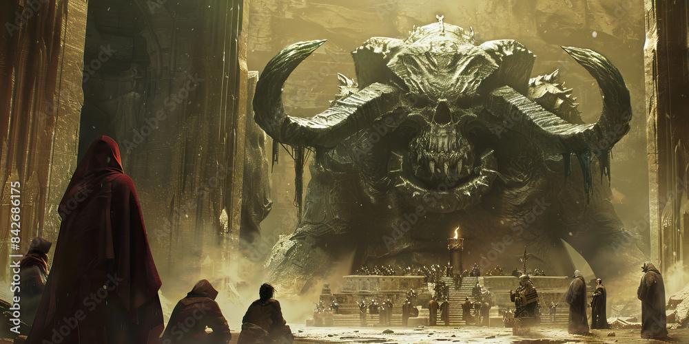 Temple of Torment: Demonic Cultists Worshiping at a Temple of Dread ...