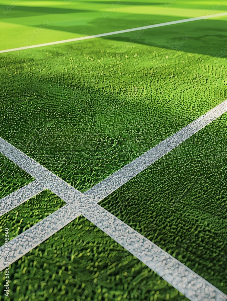 3D model of a soccer field when you see the white lines of the ...