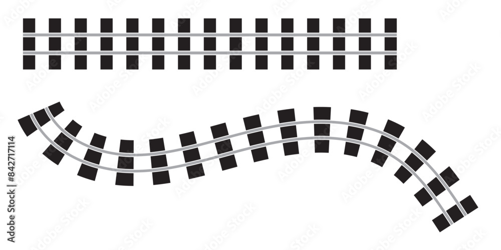 Railway Line, Railway Tracks. Rails Symbol, Train Tracks Sign, Railroad ...