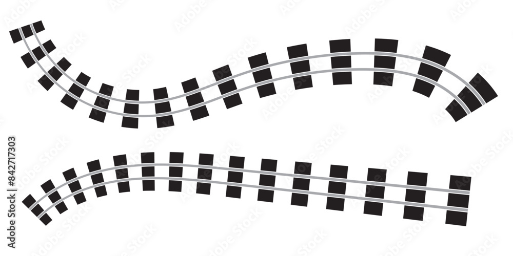 Railway Line, Railway Tracks. Rails Symbol, Train Tracks Sign, Railroad ...