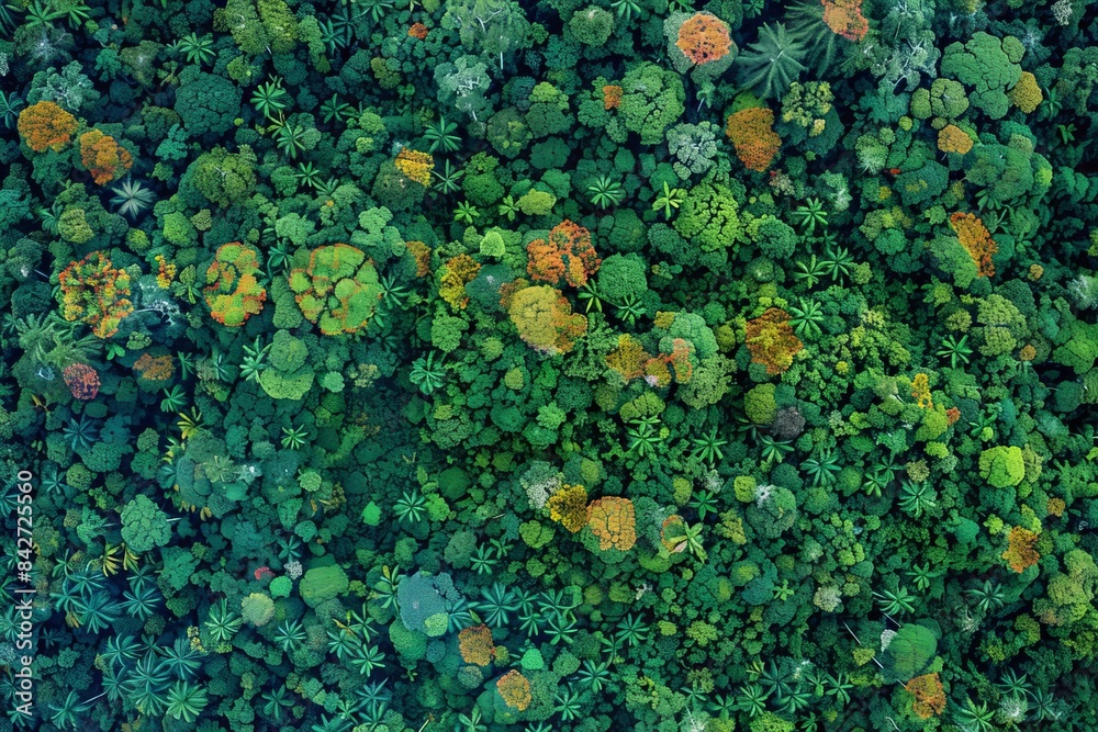 Satellite imagery showing deforestation data, rainforest, front view ...