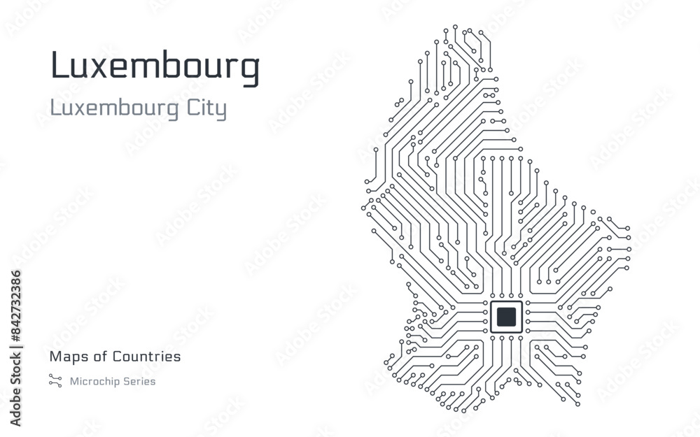 Luxembourg map with cities