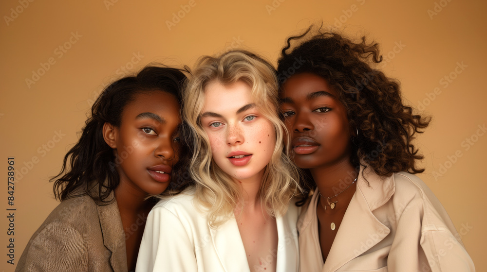 Three young women, representing the diverse faces of Gen Z foto de ...