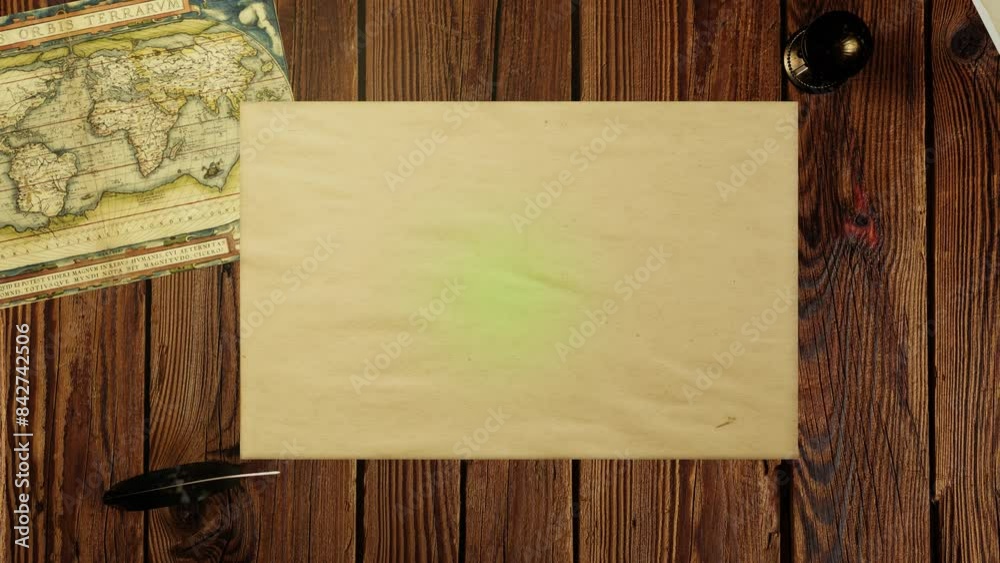 Paper/Map/ Scroll unrolling on both sides with Green Screen slowly ...