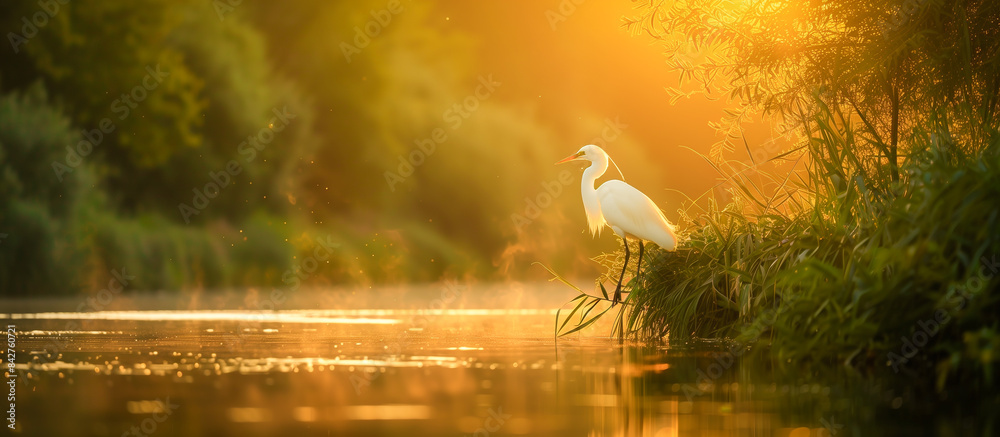riverside bird of the summer solstice Stock Illustration | Adobe Stock