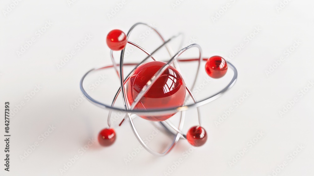 Illustrate A 3d Model Of An Atom With Dynamic Moving Parts To