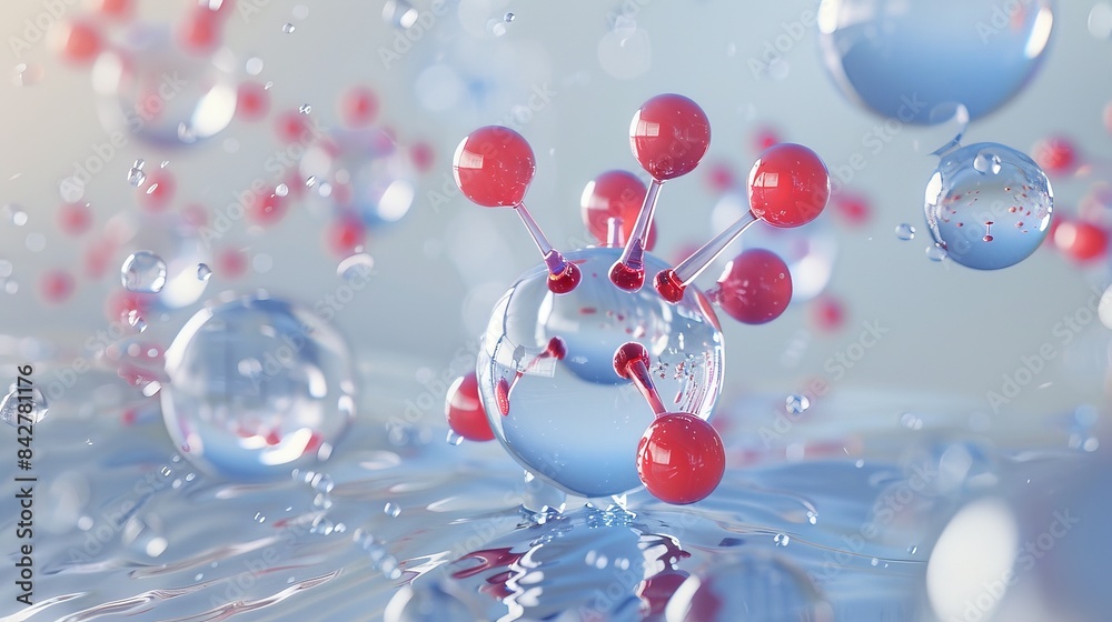 Illustrate a water molecule forming hydrogen bonds with other water ...