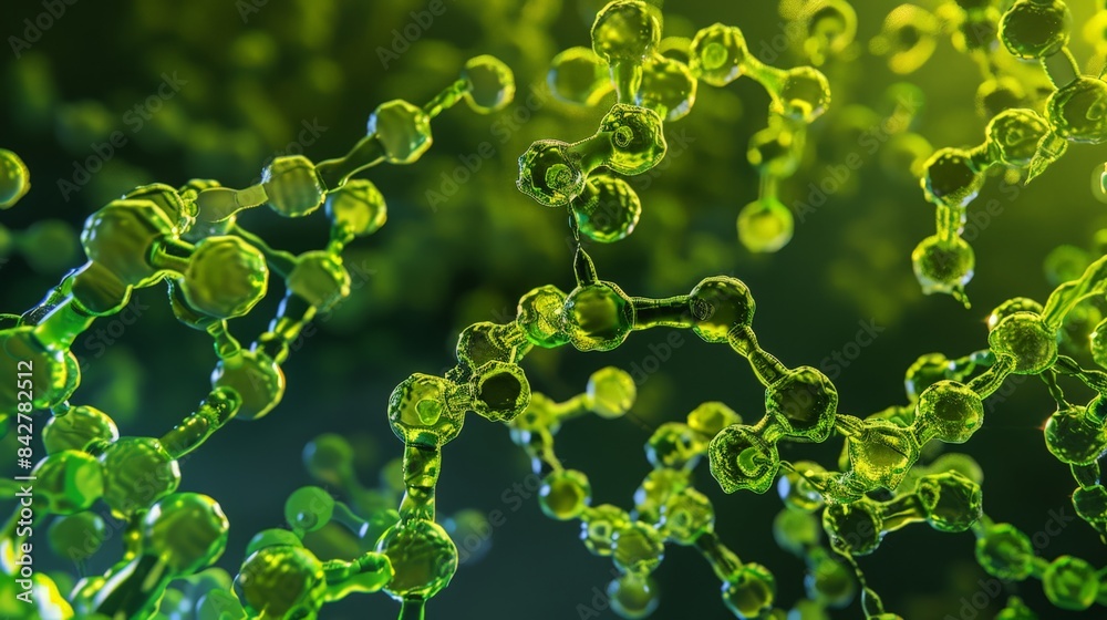 Illustrate the molecular structure of chlorophyll, showing its role in ...