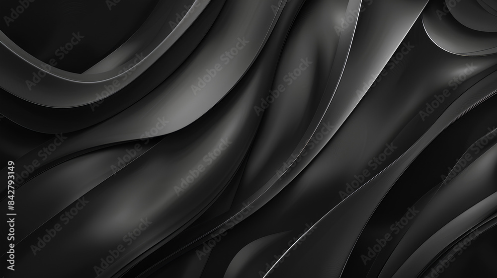 Black abstract background vector presentation design, black wave ...