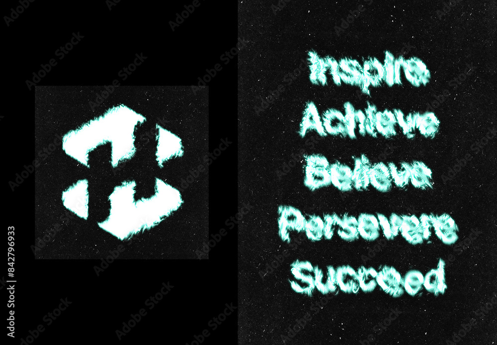 Displace Distortion Poster Text Effect Mockup Stock Template | Adobe Stock