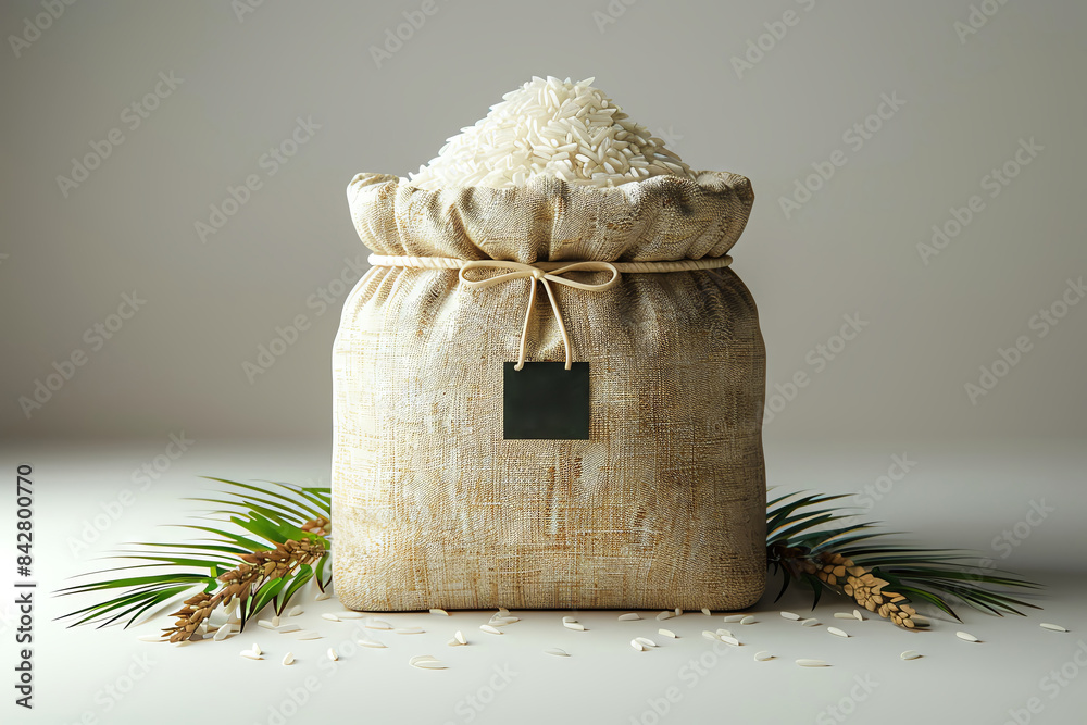Rice 10kg bag, rice mockup on white background, rice packet Stock ...