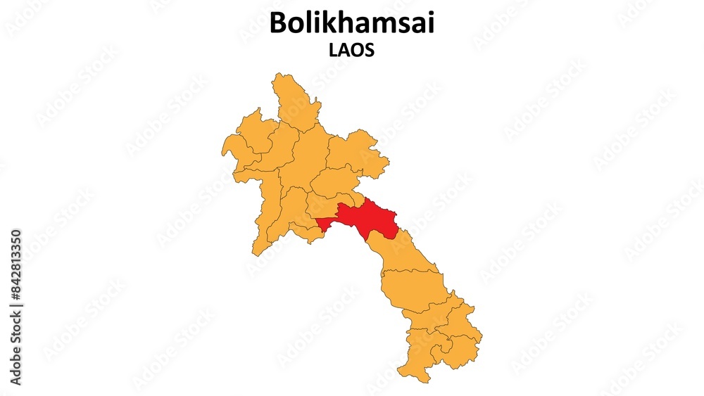 Bolikhamsai Map in Laos. Vector Map of Laos. Regions map of Laos. Stock ...