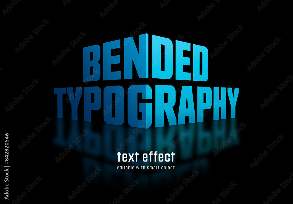 Bended Text Effect Stock Template | Adobe Stock