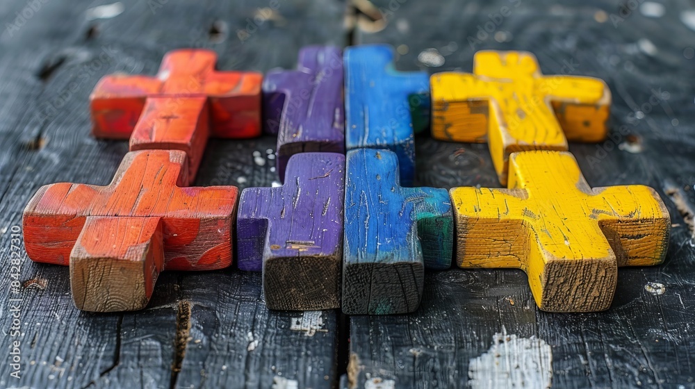 World Autism Awareness Day background. Rainbow-colored infinity on a ...